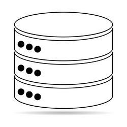 Database storage icon with shadow internet Vector Image