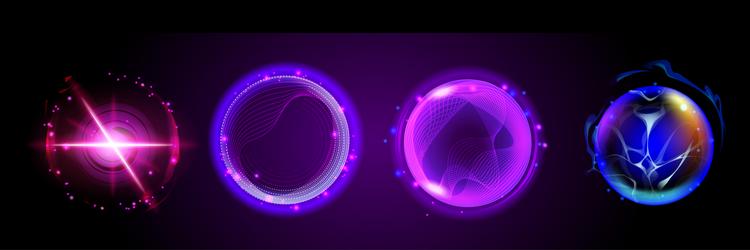 Magic energy effect circles set Royalty Free Vector Image