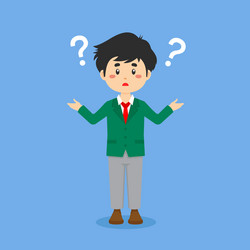 Student confused with question mark Royalty Free Vector