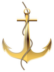 Realistic anchor with rope Royalty Free Vector Image