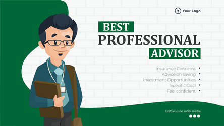 Best professional advisor banner design template Vector Image