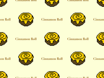 Cinnamon roll cartoon character seamless pattern Vector Image