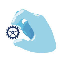 Hand and gear machinery Royalty Free Vector Image