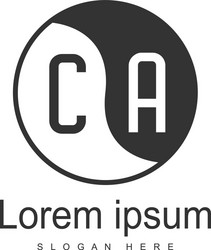 Initial ca logo template with modern frame Vector Image