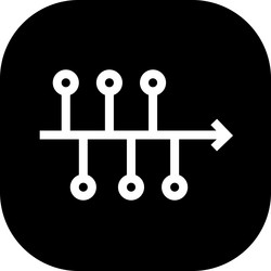 Timeline action plan icon with black outline Vector Image