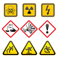 Set of hazard symbols Royalty Free Vector Image