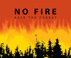 Woodland eco banner fire in forest wildfire Vector Image