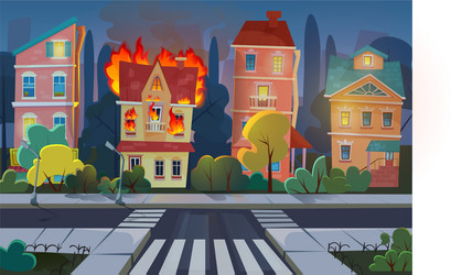 Building fire Royalty Free Vector Image - VectorStock