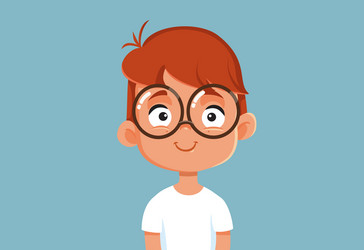 Happy Boy Wearing Glasses Cartoon Vector Images (over 370)