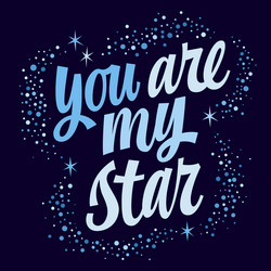 Cute hand drawn modern script lettering quote you Vector Image