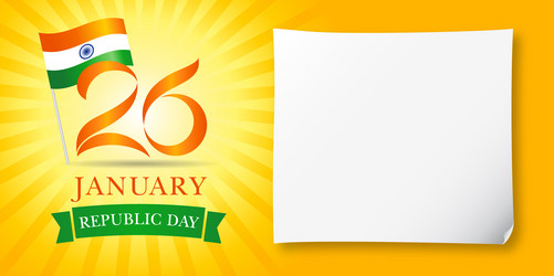 Indian republic day celebrations with 26th Vector Image
