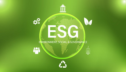 Abstract esg with map icon concept sustainable Vector Image