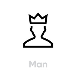 Crown icon line king symbol Royalty Free Vector Image
