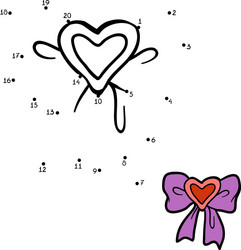 Numbers game education for children bow Royalty Free Vector