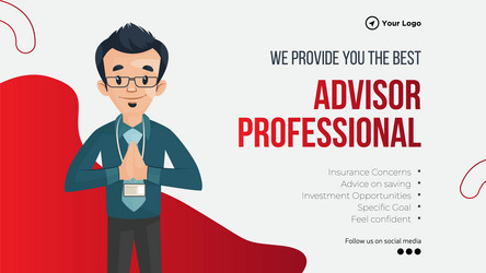 Advisor professional banner design template Vector Image