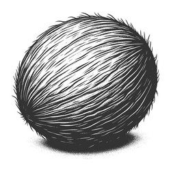 Coconut engraving sketch Royalty Free Vector Image