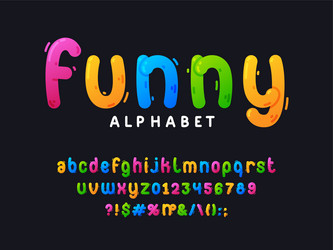 Funny children alphabet and bright balloon font Vector Image