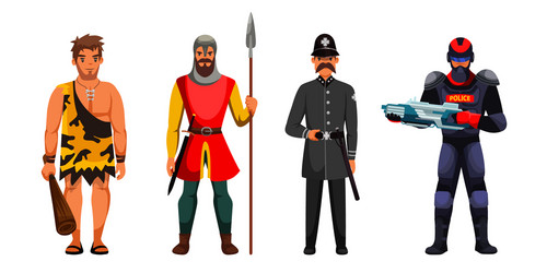 Guard and surveillance development in scene set Vector Image