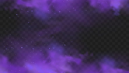 Purple smoke isolated on transparent dark Vector Image