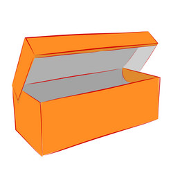 Simple hand draw sketch mockup orange shoe box Vector Image