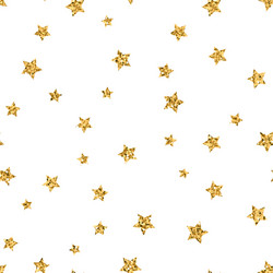 Pixel art gold star seamless pattern 8-bit retro Vector Image