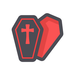 Vampire coffin crosses and vampires fly on Vector Image