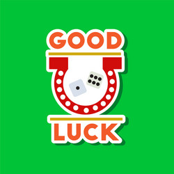 Paper sticker on stylish background good luck logo