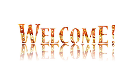 Welcome golden letters bannerwelcome poster Vector Image
