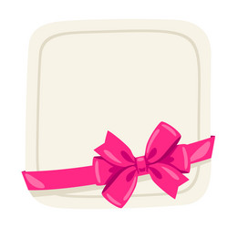 Pink satin bow ribbon with knot Royalty Free Vector Image