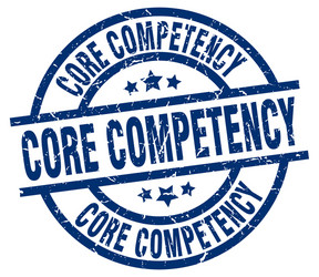 Core competency stamp label round Royalty Free Vector Image