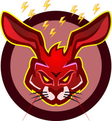 Red rabbit mascot esport logo Royalty Free Vector Image