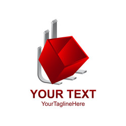 Modern logo of a stylized 3d cube cube isometric Vector Image