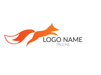 Fox text logo design creative logo art Royalty Free Vector