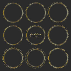 Set of decorative round frames vintage style Vector Image