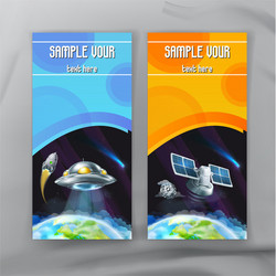 Outer space flyer set Royalty Free Vector Image