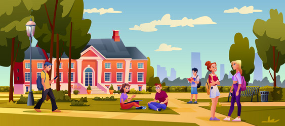 Education university college cartoon Royalty Free Vector