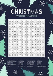 Black and white christmas word search puzzle Vector Image