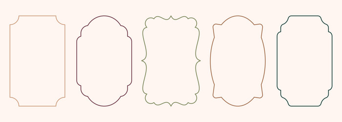 Modern minimalist aesthetic line arch frames Vector Image