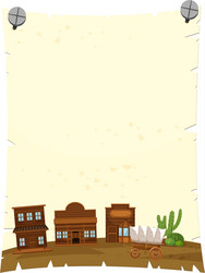 Paper banner with small town Royalty Free Vector Image