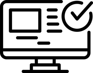 Two gears on screen icon outline style Royalty Free Vector