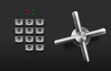 Realistic safe lock metal element on brushed Vector Image