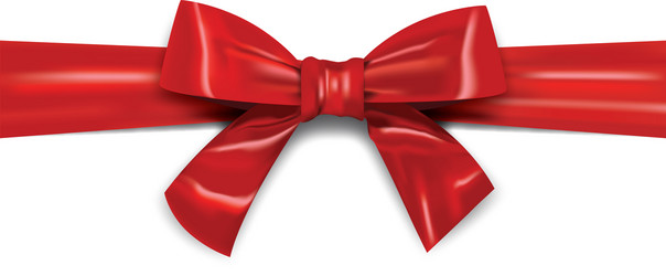 Red bow red realistic 3d bow clipart Royalty Free Vector