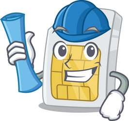 Up board simcard in phone a cartoon Royalty Free Vector