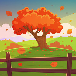 Cartoon autumn tree Royalty Free Vector Image - VectorStock