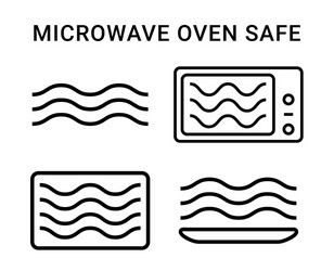 Microwave oven safe symbol container Royalty Free Vector