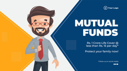 Mutual funds landscape banner design Royalty Free Vector