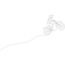 Continuous line drawing of motocross competition Vector Image