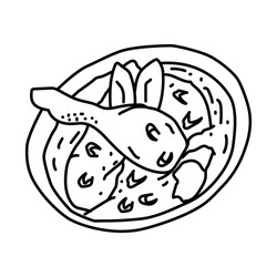 Kue balok icon doodle hand drawn or outline Vector Image