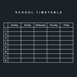 School timetable icon on dark Royalty Free Vector Image
