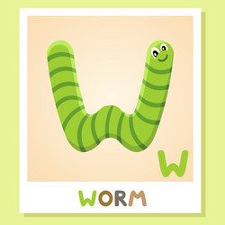 W is for worm letter worm cute Royalty Free Vector Image